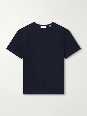 FRAME Cotton-jacquard T-shirt - Black