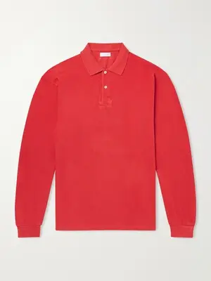 John Elliott Oversized Cotton-piqué Polo Shirt - Red