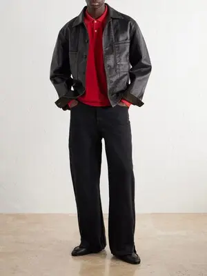 John Elliott Oversized Cotton-piqué Polo Shirt - Red
