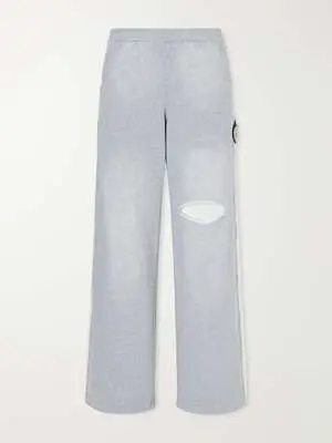 424 Wide-leg Distressed Cotton-jersey Sweatpants