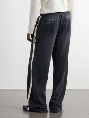 424 Wide-leg Striped Distressed Cotton-jersey Sweatpants
