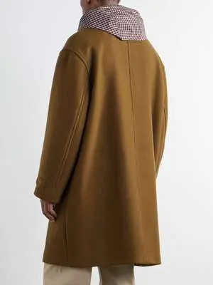 Loewe Double-breasted Hooded Wool-blend Felt Coat