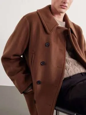 KAPTAIN SUNSHINE Double-breasted Brushed Wool-felt Coat