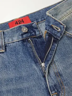 424 Loose Straight-leg Distressed Jeans