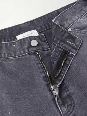 John Elliott Desert Snow Straight-leg Paint-splattered Cotton-canvas Trousers - Gray