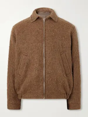 KAPTAIN SUNSHINE Brushed Wool-blend Woven Blouson Jacket - Brown