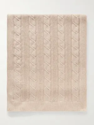 Zegna Cable-knit Cashmere Scarf - Neutrals