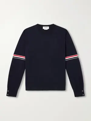Thom Browne Striped Cotton Sweater - Blue