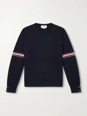 Thom Browne Striped Cotton Sweater - Navy