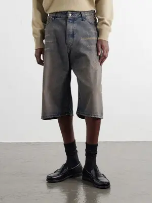 424 Big Daddy Wide-leg Distressed Denim Shorts