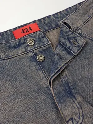 424 Big Daddy Wide-leg Distressed Denim Shorts
