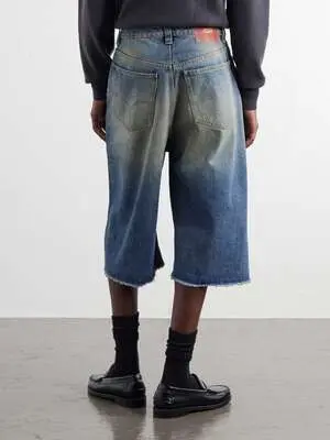 424 Big Daddy Wide-leg Distressed Denim Shorts