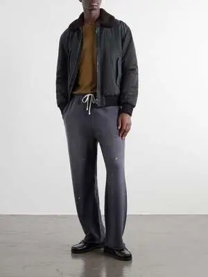 John Elliott Straight-leg Paint-splattered Cotton-jersey Drawstring Sweatpants