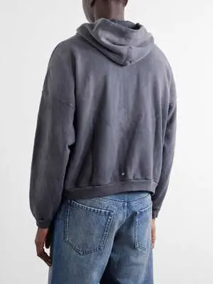 John Elliott Odean Frances Paint-splattered Distressed Cotton-jersey Zip-up Hoodie