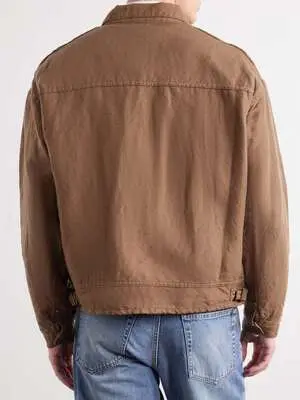 KAPTAIN SUNSHINE Crinkled Wool And Hemp-blend Canvas Bomber Jacket