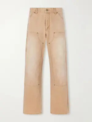 John Elliott John Elliott - Desert Snow Straight-Leg Paint-Splattered Cotton-Canvas Trousers - Men - Brown - S Brown
