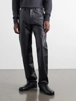 424 Straight-leg Panelled Leather Trousers