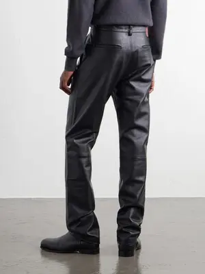 424 Straight-leg Panelled Leather Trousers
