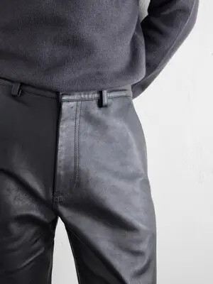 424 Straight-leg Panelled Leather Trousers