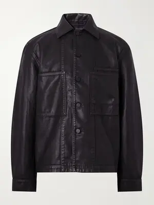 LEMAIRE Coated Cotton-twill Overshirt - Black
