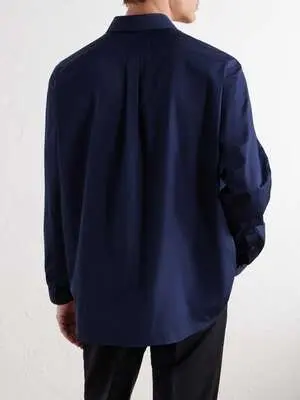 Celine Logo-embroidered Cotton-poplin Shirt