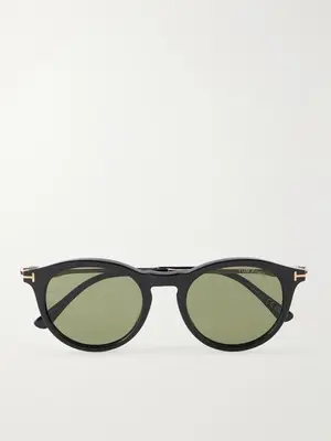 TOM FORD Oliver 02 Round-frame Acetate Sunglasses - Black
