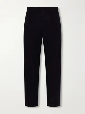 JAMES PERSE Straight-leg Cotton-blend Felt Suit Trousers - Black