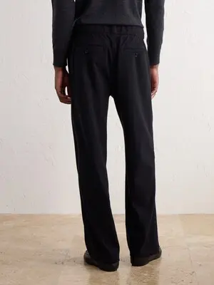 JAMES PERSE Straight-leg Cotton-blend Felt Suit Trousers - Black