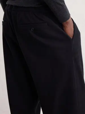 JAMES PERSE Straight-leg Cotton-blend Felt Suit Trousers - Black