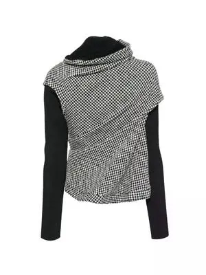 Junya Watanabe Houndstooth-pattern Draped Jacket