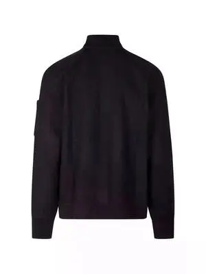 C.P. COMPANY Merino Wool Felted Lens Half-zip Sweater - Black