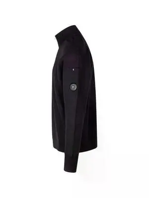 C.P. COMPANY Merino Wool Felted Lens Half-zip Sweater