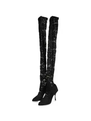 Dolce & Gabbana Taormina Lace Over-the-knee Boots