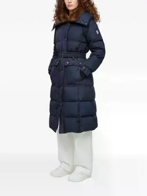Moncler Gelissette Shearling-collar Down Coat - Blue