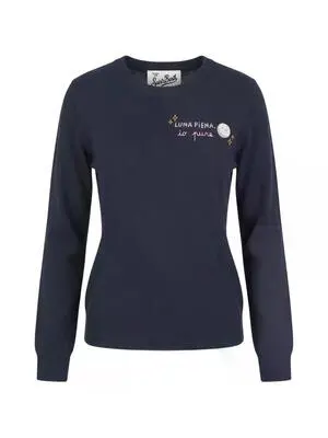 MC2 SAINT BARTH New Queen Embry Embroidered Sweater - Blue