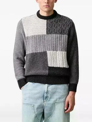 Barbour Patchwork Crew-neck Jumper - Grey