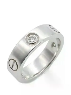 Cartier 2010s Love Diamond Ring - Silver