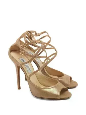 JIMMY CHOO Lance Suede Sandals - Neutrals