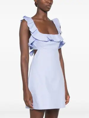 Zimmermann Ruffled Cut-out Mini Dress