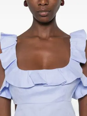 Zimmermann Ruffled Cut-out Mini Dress