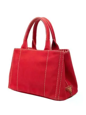 Prada 2013-2026 Small Canvas Canapa Logo Tote Satchel