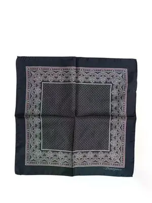 Dolce & Gabbana Floral-border Silk Scarf - Blue
