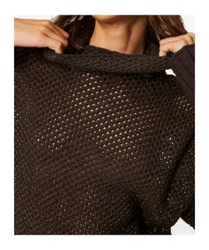 TWINSET Mesh Turtleneck Jumper With Lurex