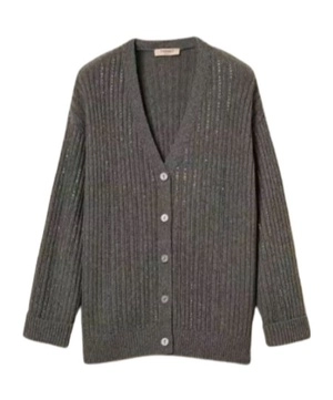 TWINSET Wool Blend Cardigan With Rhinestones - Black