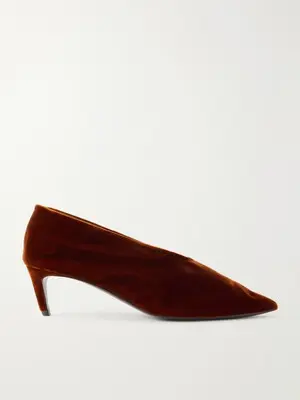 Khaite Miriam 50 Velvet Pumps - Orange