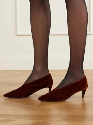 Khaite Miriam 50 Velvet Pumps - Orange