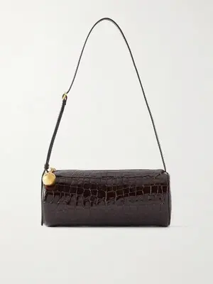 JIMMY CHOO Tube Mini Croc-effect Leather Shoulder Bag - Brown