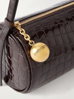 JIMMY CHOO Tube Mini Croc-effect Leather Shoulder Bag
