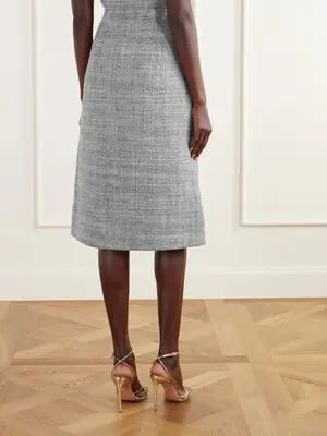 Cara Cara Luca Button-detailed Wool-blend Tweed Midi Skirt