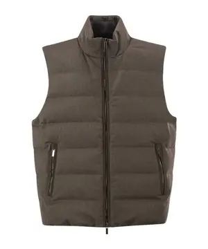Peserico Quilted Down Vest - Brown